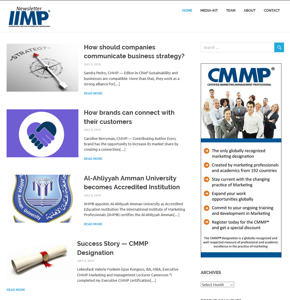 Certified Marketing Management Professional - CMMP® Designation